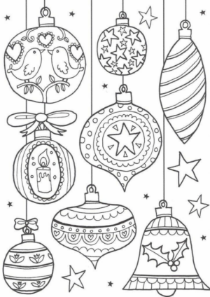 73 Disegni di Palle Di Natale da Colorare e Stampare Gratis