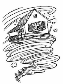 3 Disegni di Trombe D'Aria da Colorare e Stampare Gratis