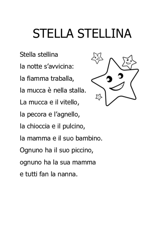 Stella stellina - Schede Didattiche