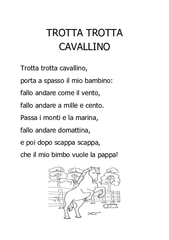 Trotta trotta cavallino - Schede Didattiche