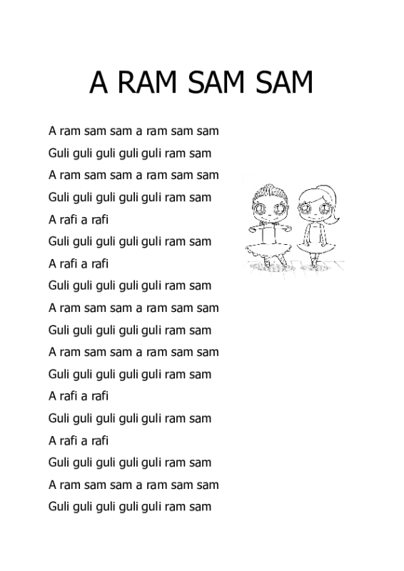 A Ram Sam Sam - Canzone per Bambini - SchedeDidattiche.it