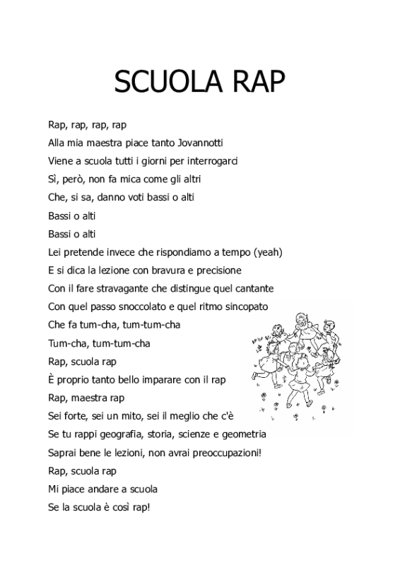 Scuola rap - Canzone per Bambini - SchedeDidattiche.it