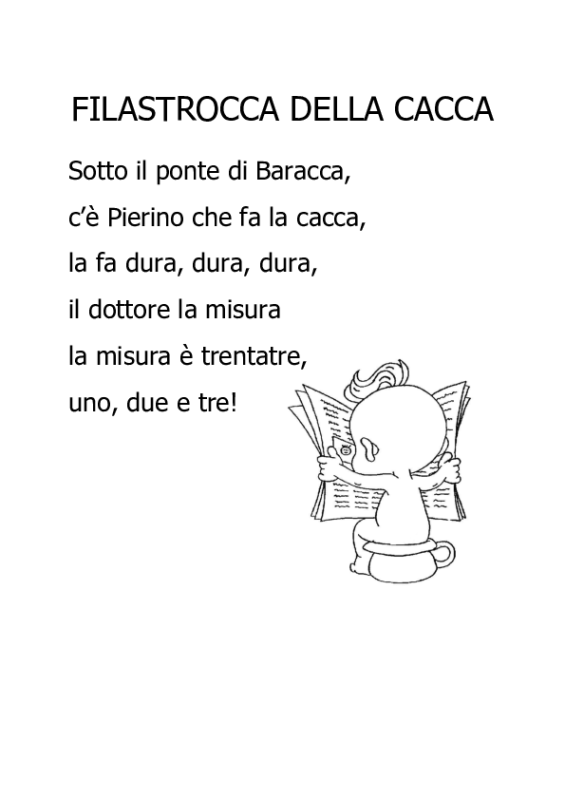 Filastrocca della cacca - Schede Didattiche