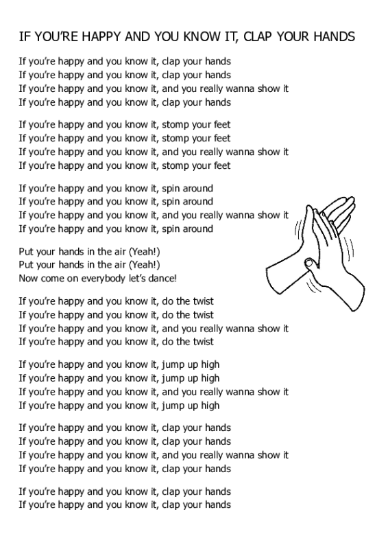 If you’re happy and you know it, clap your hands