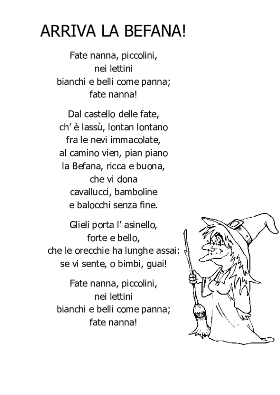 Arriva la Befana - Schede Didattiche