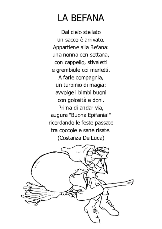 La Befana - Filastrocca per Bambini - SchedeDidattiche.it