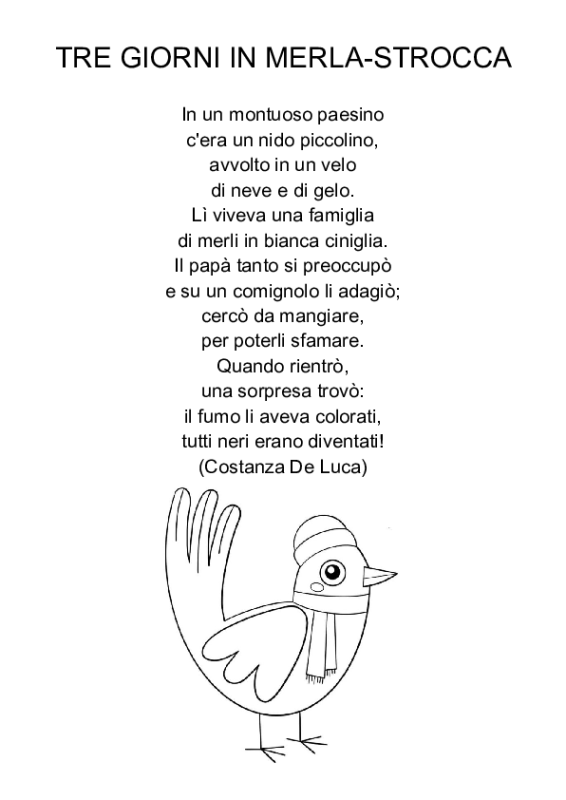 Tre giorni in merla-strocca - Schede Didattiche