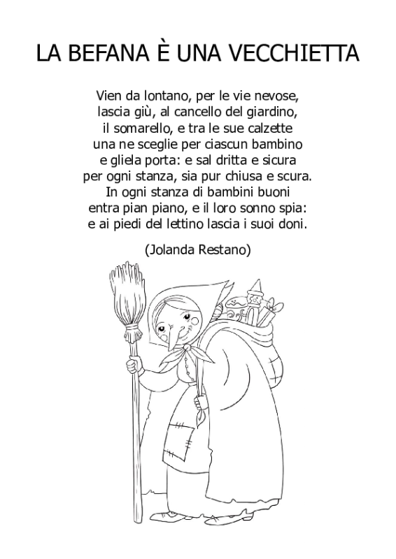 La Befana è una vecchietta - Schede Didattiche