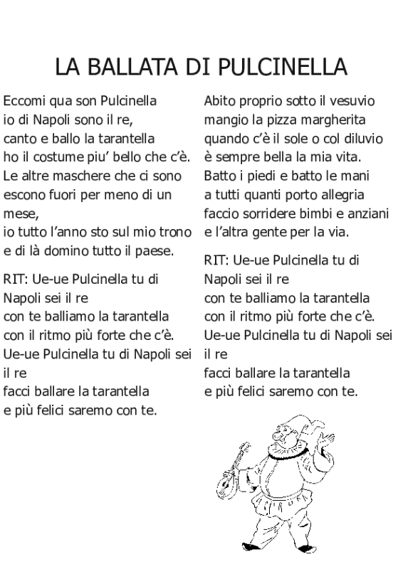 La ballata di Pulcinella - Schede Didattiche