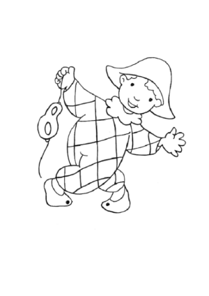 6 Disegni di Arlecchino da colorare - Schede Didattiche