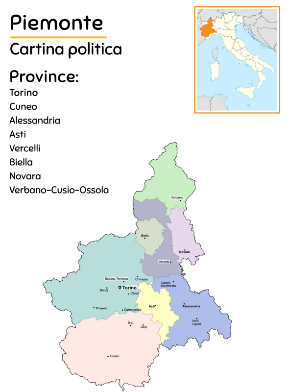 Cartina geografica Piemonte