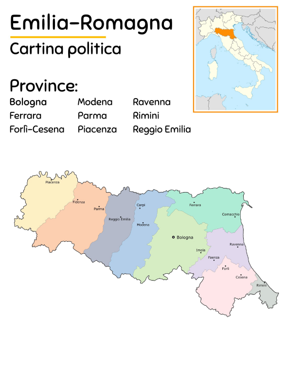 Cartina geografica Emilia Romagna