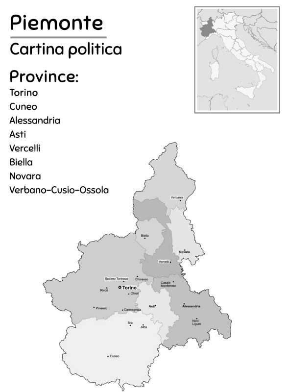 Cartina geografica Piemonte