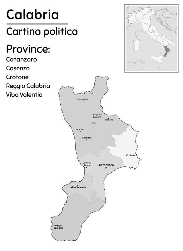 Cartina geografica Calabria