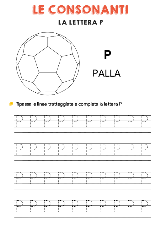 La consonante P - Stampatello Maiuscolo - Schede Didattiche