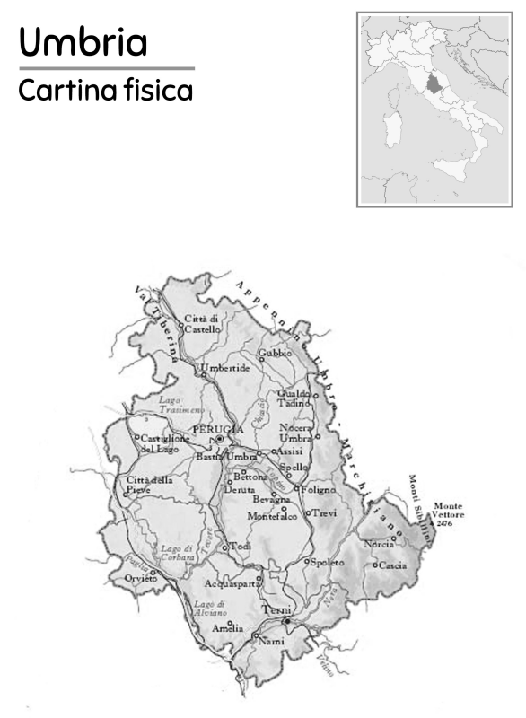 Cartina geografica Umbria