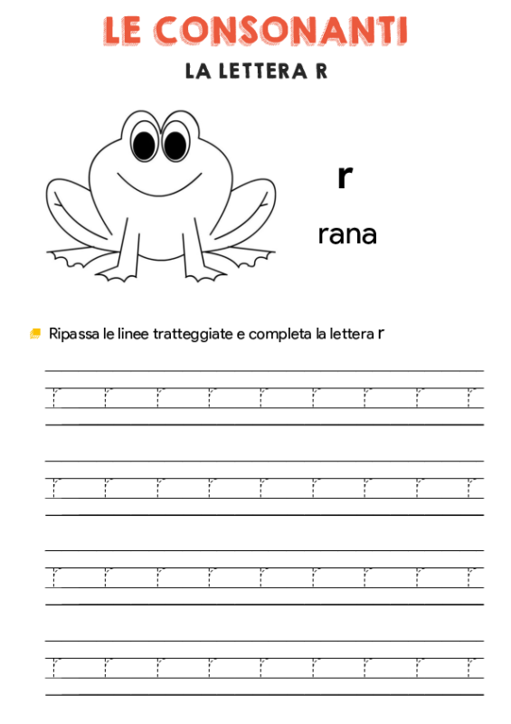 La consonante R - Stampatello minuscolo - Schede Didattiche
