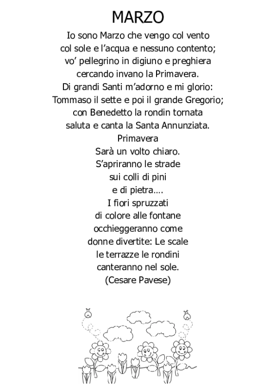 Marzo (C.Pavese) - Schede Didattiche