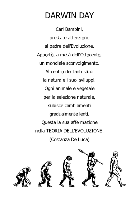 Darwin Day - Poesia per Bambini - SchedeDidattiche.it