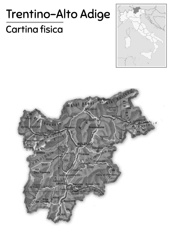 Cartina geografica Trentino Alto Adige