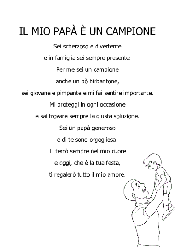 Il mio papà è un campione - Schede Didattiche