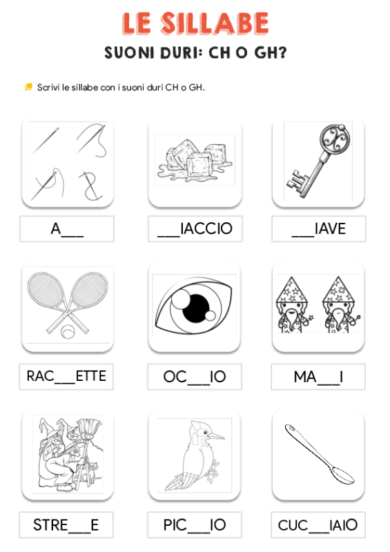 SUONI DURI GH-CH - Schede Didattiche