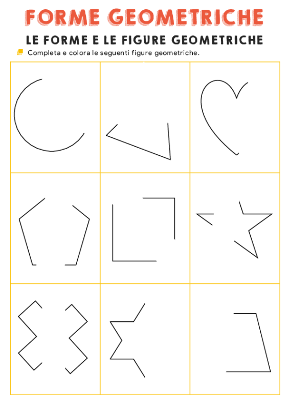 Schede didattiche sulle Forme Geometriche da stampare